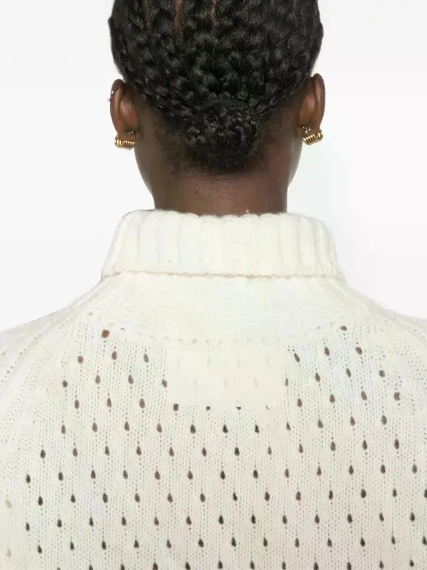 Ermanno Scervino Perforated-knit Roll-neck Sweater