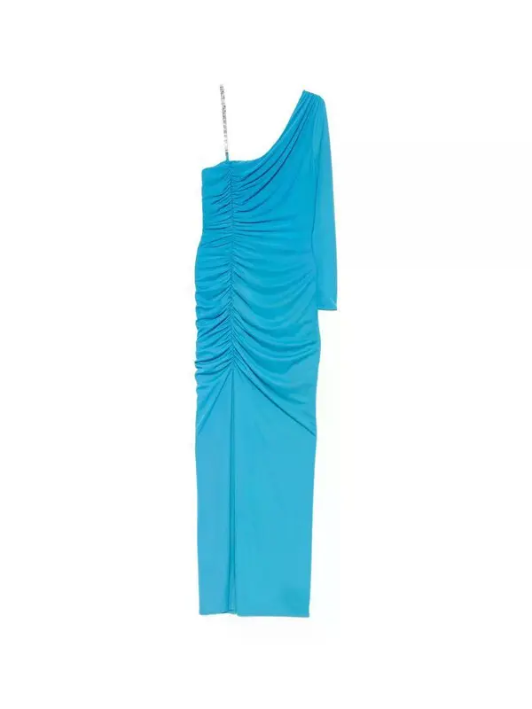 ALESSANDRO LEGORA Ocean Crystal-embellished One-shoulder Maxi Dress - Blue