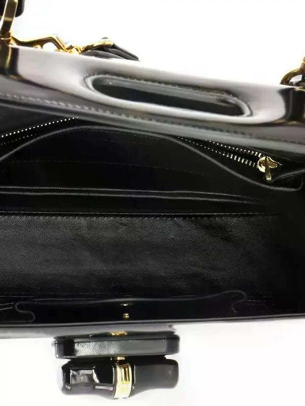 Gucci Bamboo Diva Top Handle Bag Polished Leather Medium Satchel