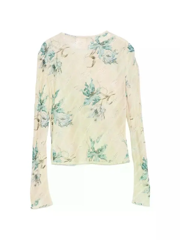 John Galliano 2010s Floral-print Cardigan - Neutrals