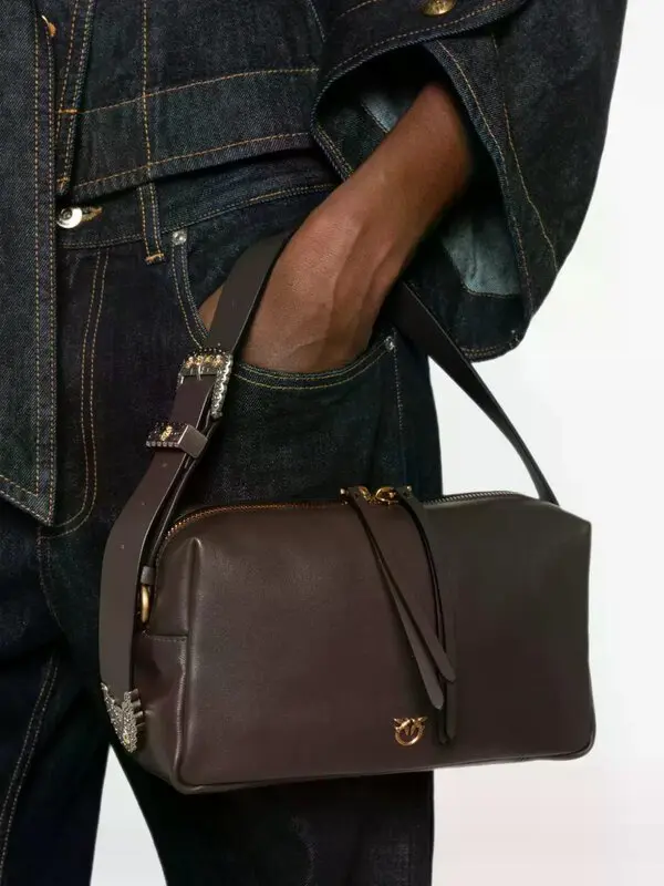 Pinko Love Birds Leather Shoulder Bag