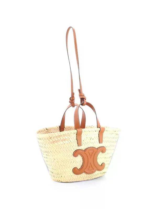 Celine Triomphe Basket Raffia With Leather Teen Shoulder Bag