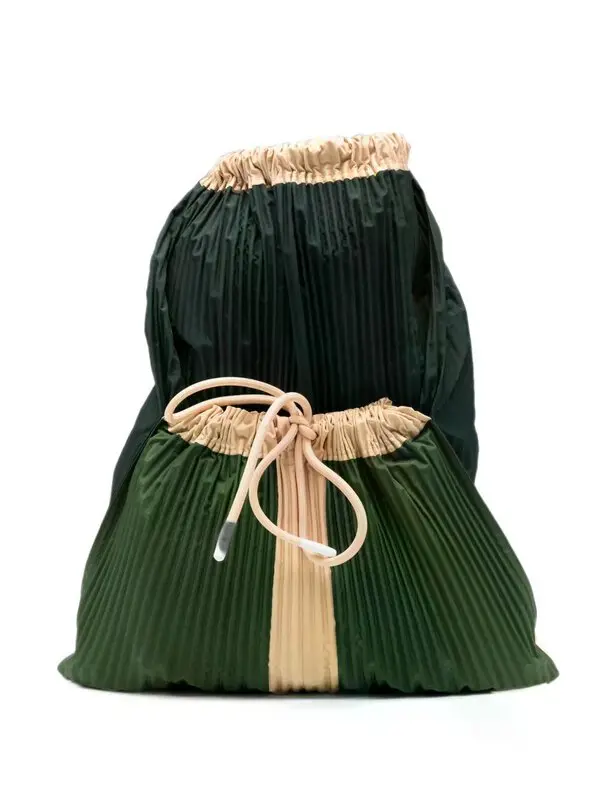 MULTITUDES BAGS Cini Plissé-effect Drawstring Backpack - Green