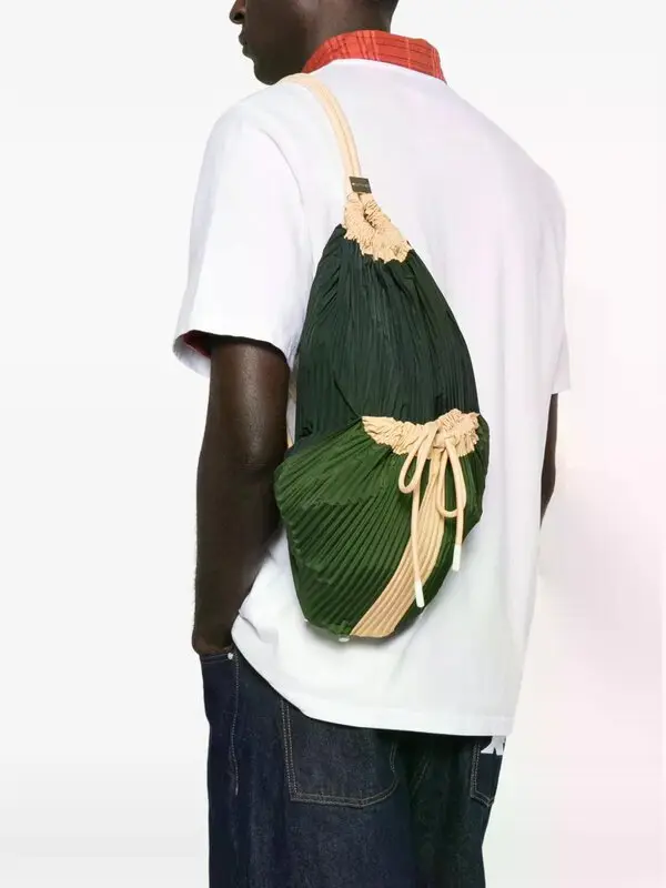MULTITUDES BAGS Cini Plissé-effect Drawstring Backpack - Green