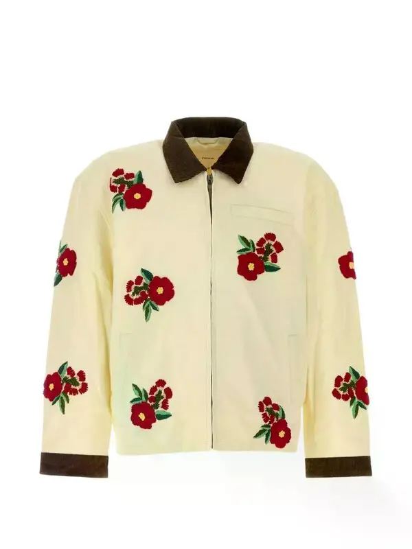 FOUND Floral-embroidered Twill Jacket