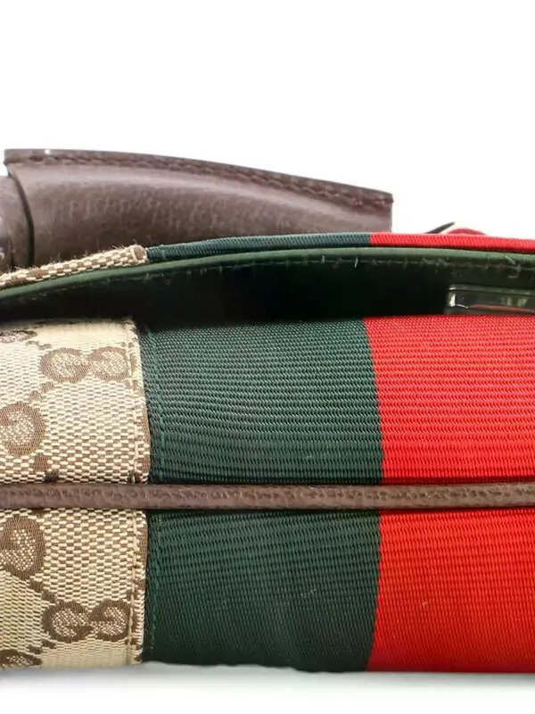 Gucci Horsebit Chain Clutch Gg Canvas Shoulder Bag