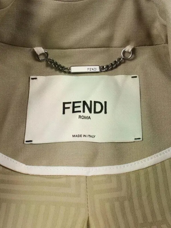 Fendi Perforated Ruched-sleeve Coat