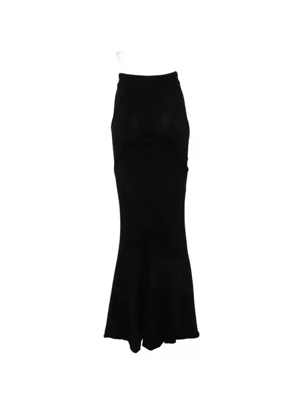 YEHUAFAN Drawstring Knitted Maxi Skirt