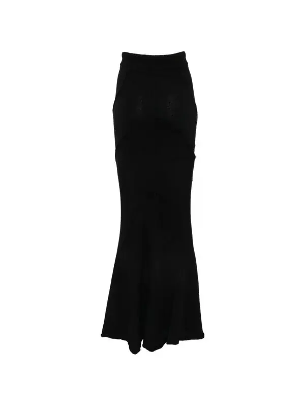 YEHUAFAN Drawstring Knitted Maxi Skirt