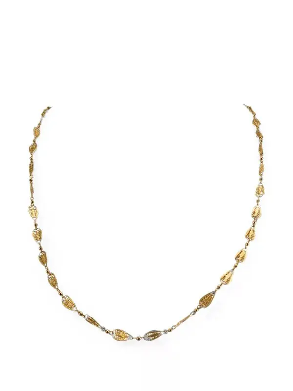 MADISON 1960s Filigree Leaf-link Necklace - Gold