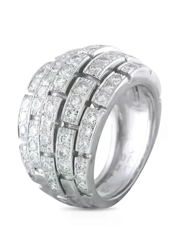 Cartier Maillon Panthère Diamond Ring In 18k White Gold - Silver