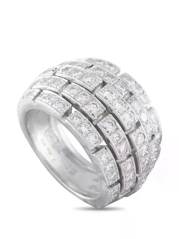 Cartier Maillon Panthère Diamond Ring In 18k White Gold