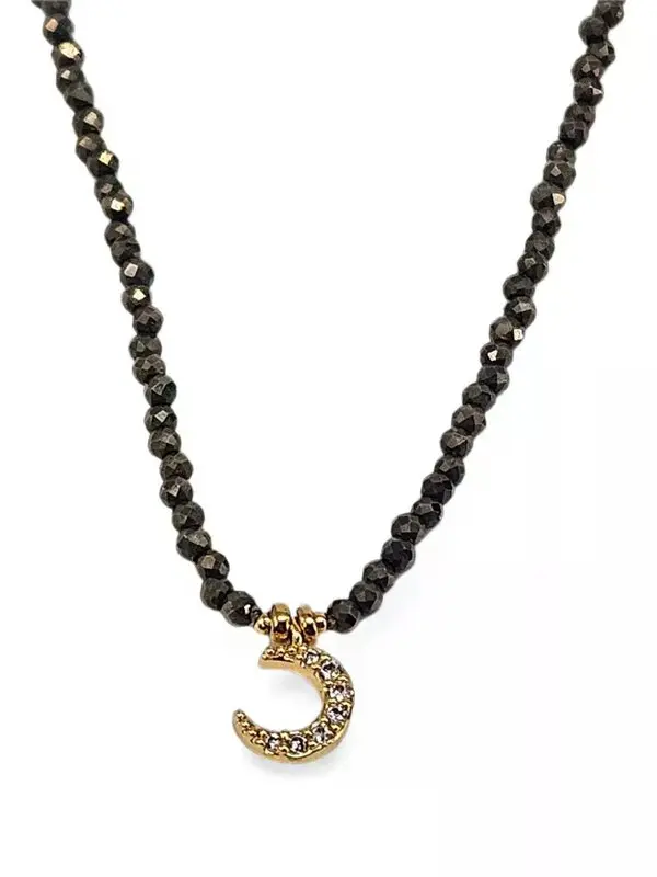MADISON Hematite Moon Pendant Necklace
