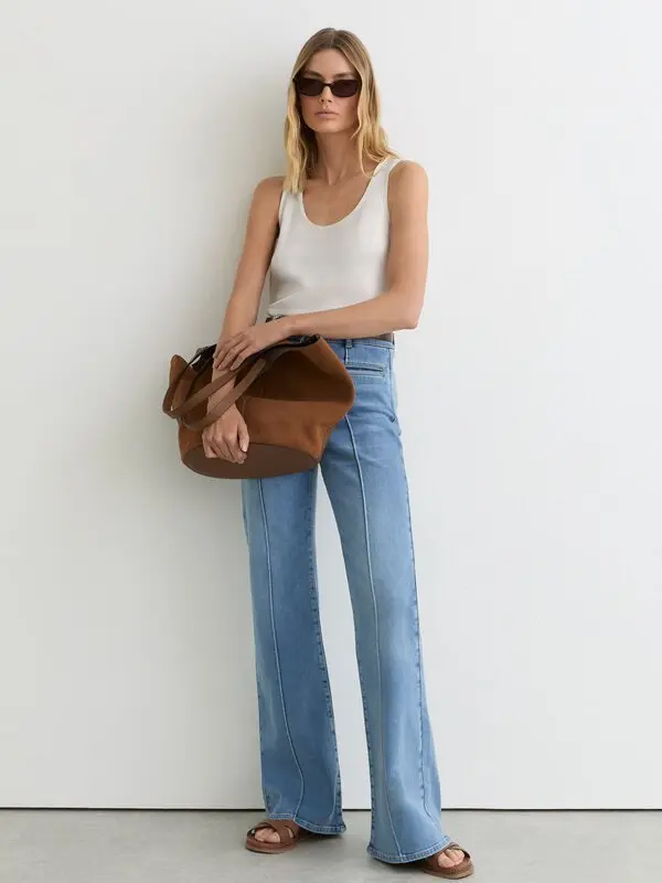 REISS Silk-front Cami Top - White