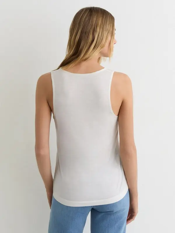 REISS Silk-front Cami Top - White
