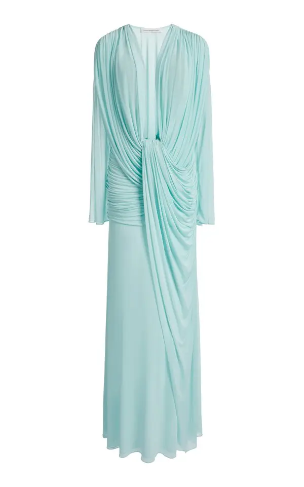 Christopher Esber Ripple Draped Gown - Light Blue