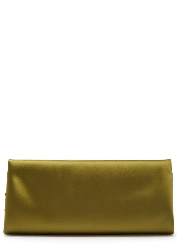 Saint Laurent Evening Satin Clutch - Khaki