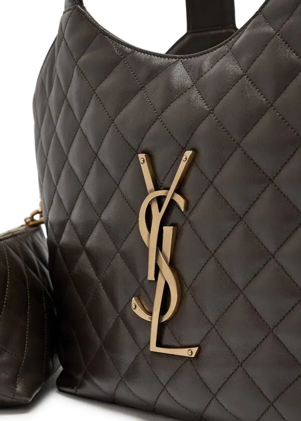 Saint Laurent Icare Medium Quilted Leather Tote Bag