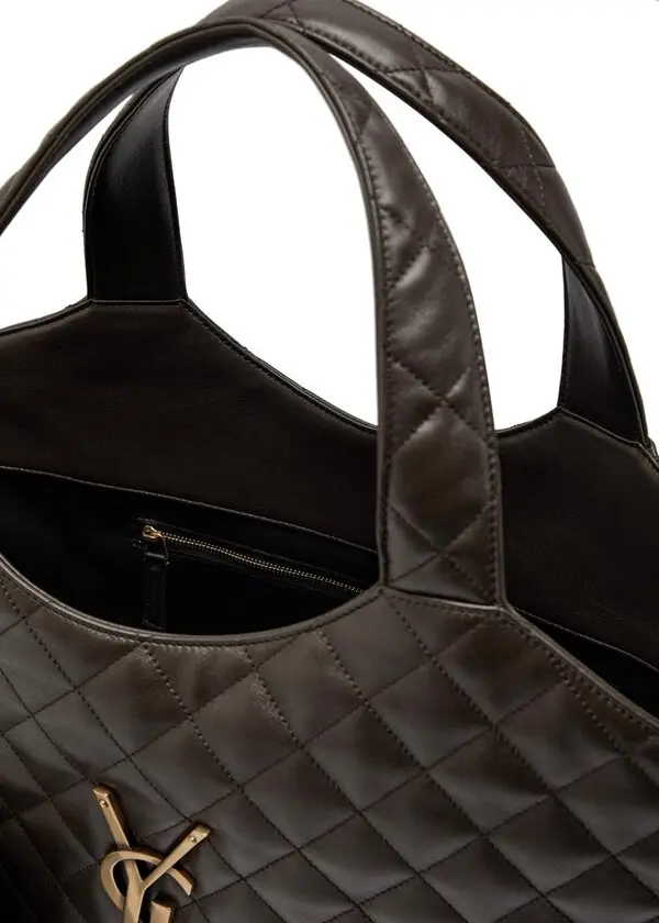 Saint Laurent Icare Medium Quilted Leather Tote Bag