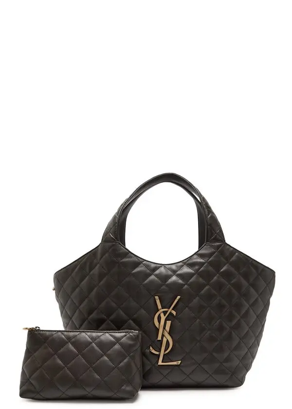 Saint Laurent Icare Medium Quilted Leather Tote Bag