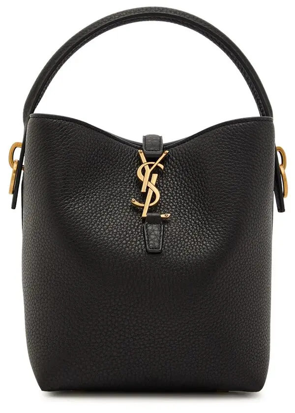 Saint Laurent Le 37 Small Grained Leather Bucket Bag - Black