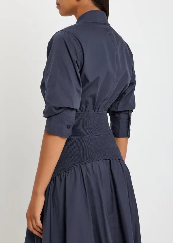 Simkhai Stiles Cotton-poplin Cropped Shirt