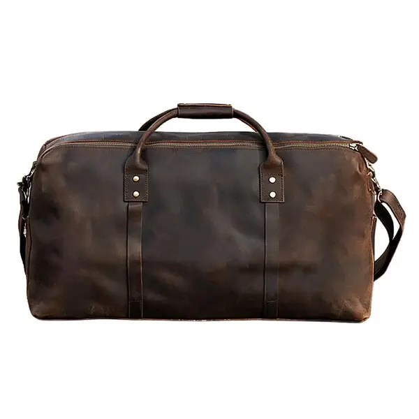 TOURI Genuine Leather Luggage Travel Bag Vintage