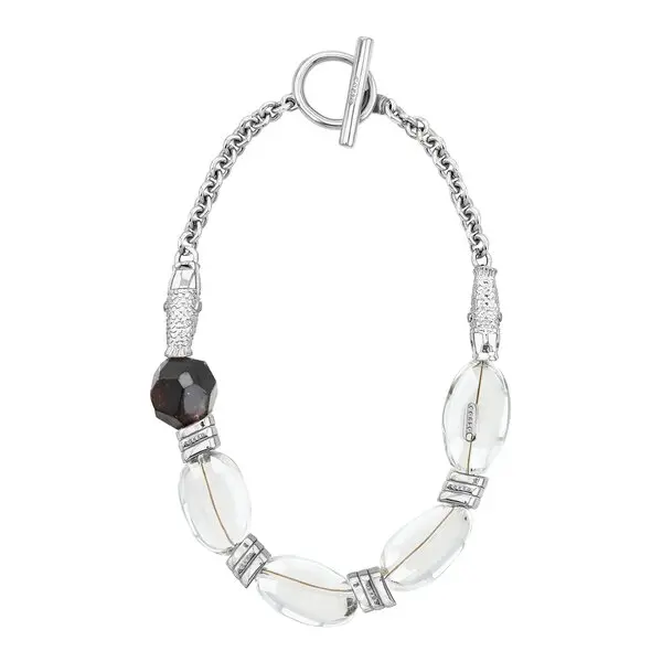 CORSO JEWELRY Silver / Red Biwa Garnet Silver Choker