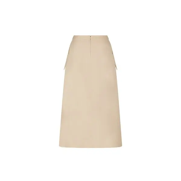 SHIKANZY Ava Linen High-waisted Midi Skirt With Pockets