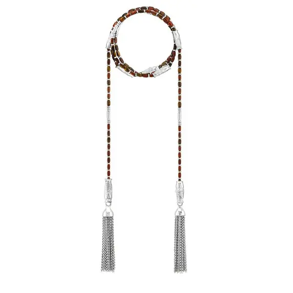 CORSO JEWELRY Mar De Suo Silver Chedron Agate - Purple