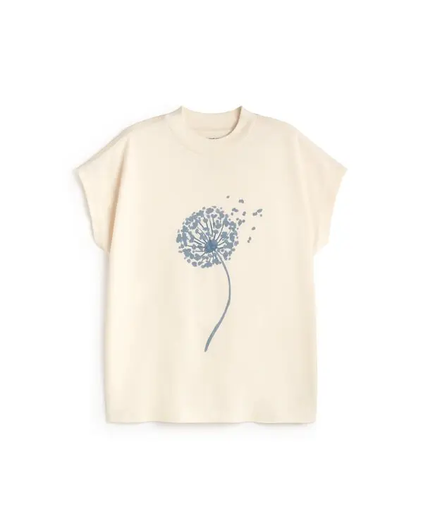 THINKING MU Ecru Dandelion Volta T-shirt - White