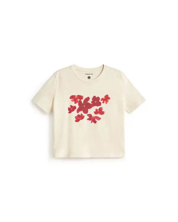 THINKING MU Red Garden Zowie T-shirt - White