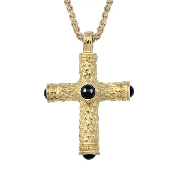 CORSO JEWELRY Cruzada Gold Obsidian - Black