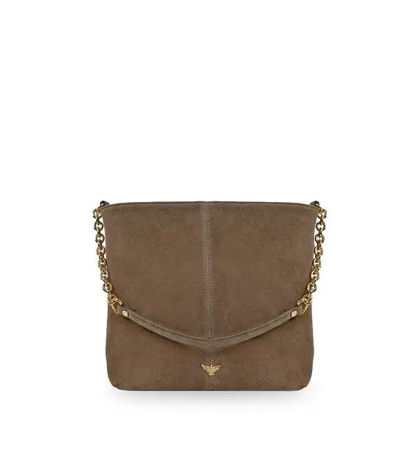 APATCHY LONDON The Izzie Mink Suede Bag - Brown