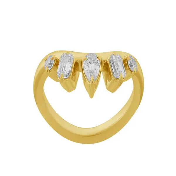 ARTISAN Gold / White 14k Yellow Gold Mixed Diamond Cluster Ring - Gold/white
