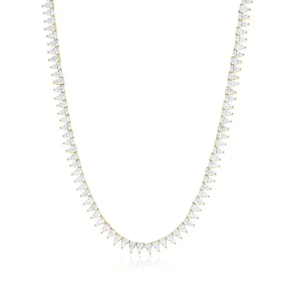 SET & STONES Teardrop Tennis Necklace - Gold
