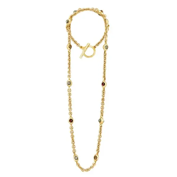 CORSO JEWELRY Ponza Lungo Gold Garnet