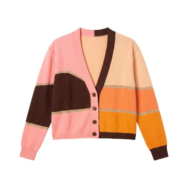 BRODIE CASHMERE Abstract Scenic Cashmere Cardigan - Brown
