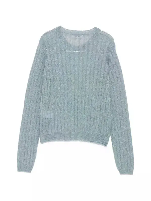 ROBERTO COLLINA Cable Knit Metallic Thread Sweater