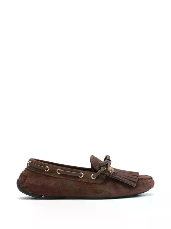 JIMMY CHOO Manon Fringed Loafers - Brown
