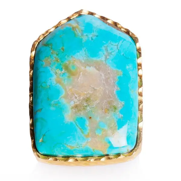 CHRISTINA GREENE Shield Ring In Turquoise - Blue
