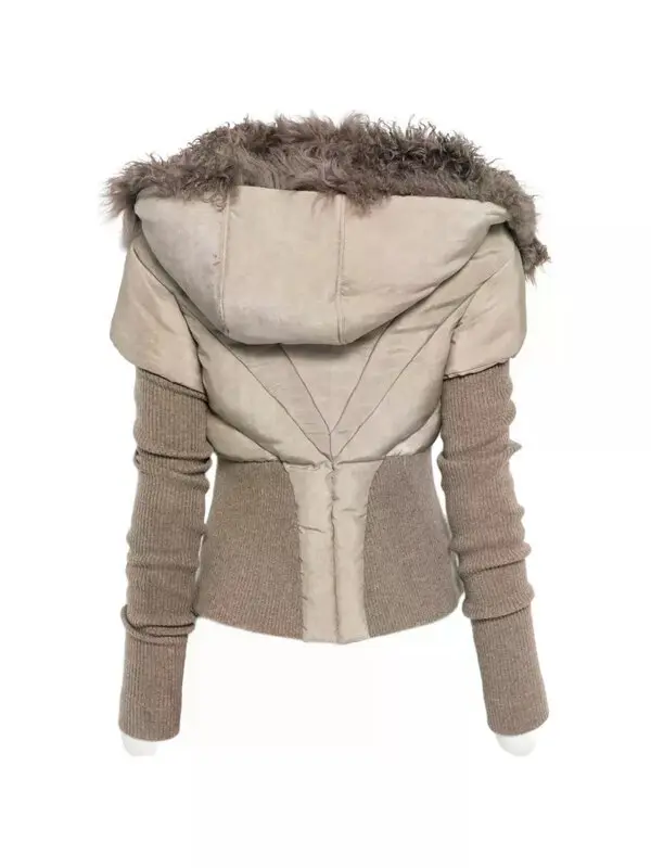 YEHUAFAN Shearling-trim Panelled Jacket