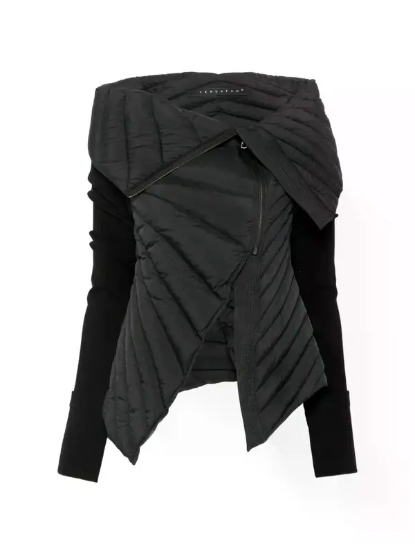 YEHUAFAN Quilted Asymmetric Puffer Jacket