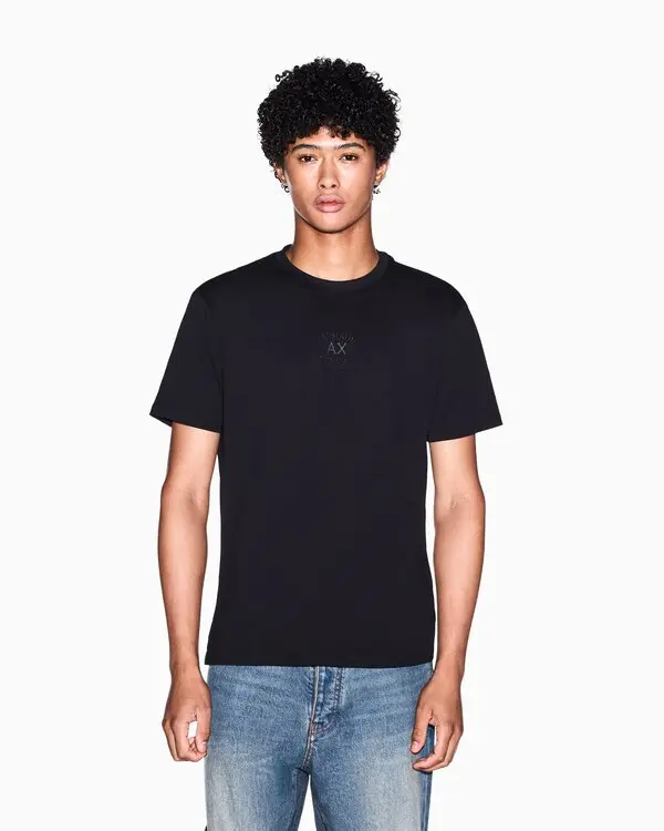 Armani Exchange Regular T-shirt In Cotton Jersey - Black