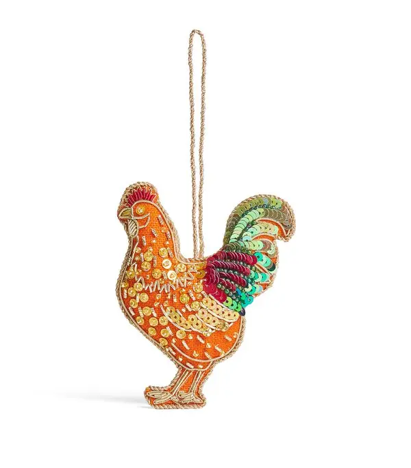KATIE LARMOUR Beaded Cockerel Tree Decoration