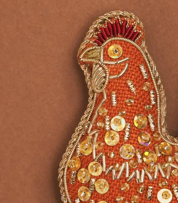 KATIE LARMOUR Beaded Cockerel Tree Decoration