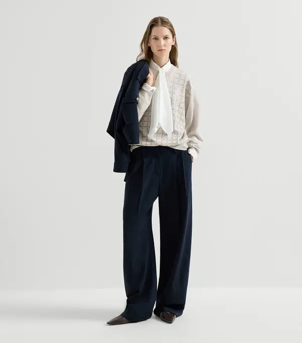 Brunello Cucinelli Cashmere Sequin-houndstooth Sweater