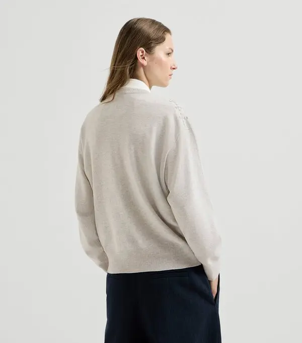 Brunello Cucinelli Cashmere Sequin-houndstooth Sweater
