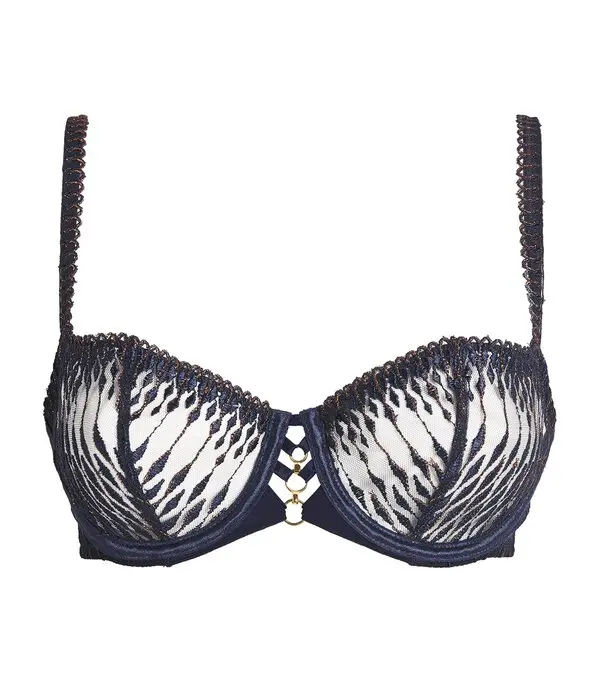 AUBADE Embroidered Voodoo Kiss Half-cup Bra - Blue