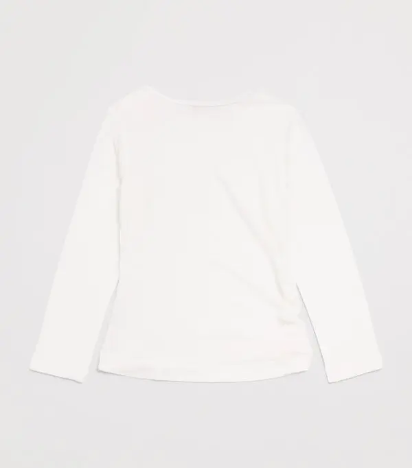 Monnalisa Draped Rose Long-sleeve T-shirt